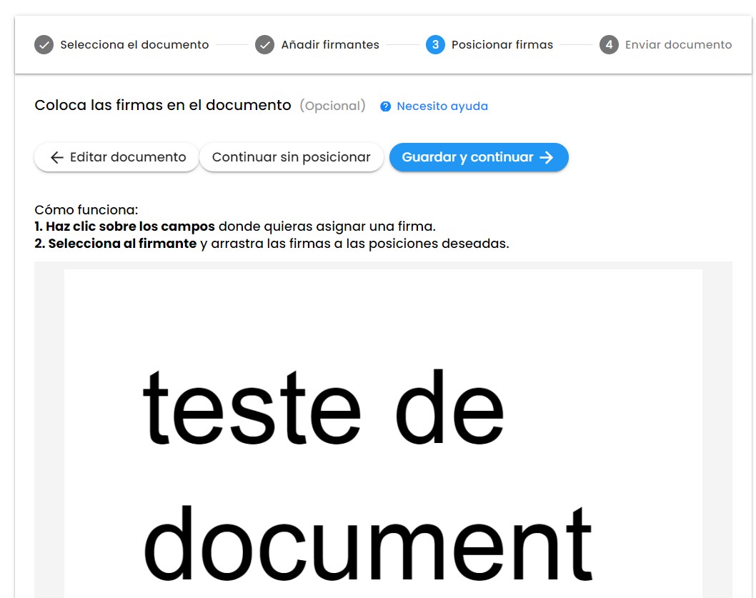 ¿Cómo posicionar firmas en el documento?