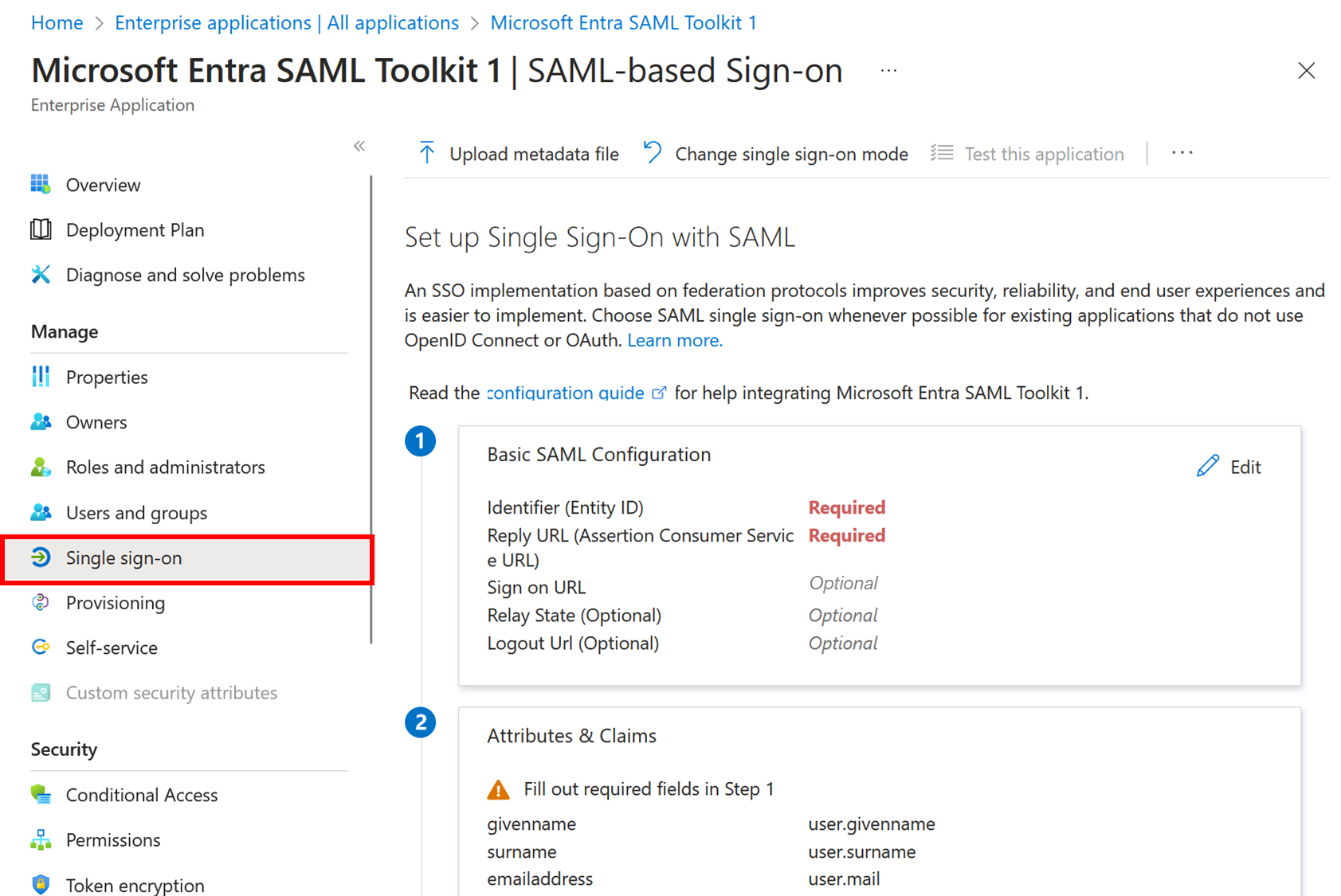 SSO Implementation in Azure (Microsoft)