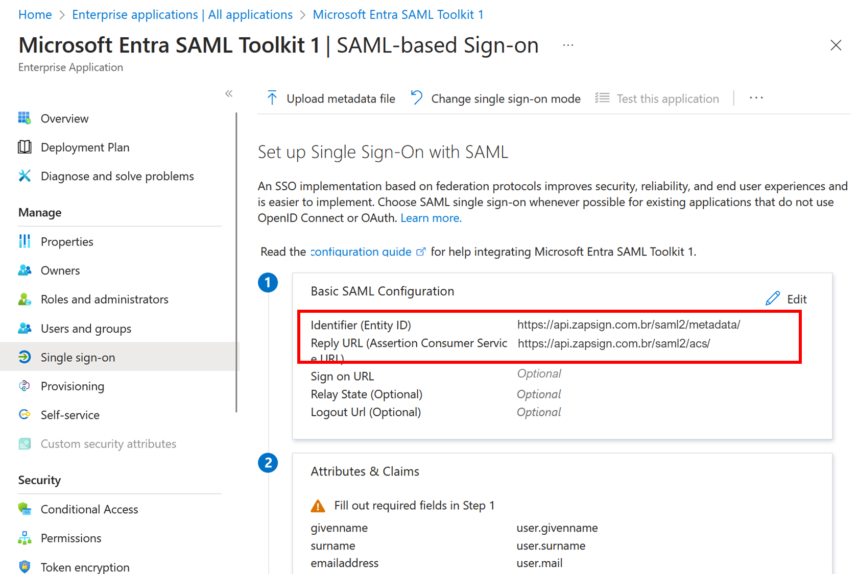 SSO Implementation in Azure (Microsoft)