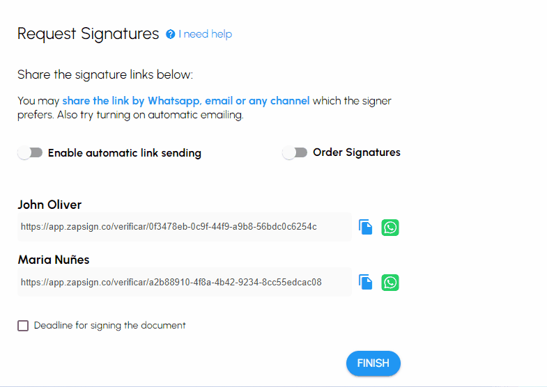 Set an order of signatures, add automatic reminders and deadline for ...