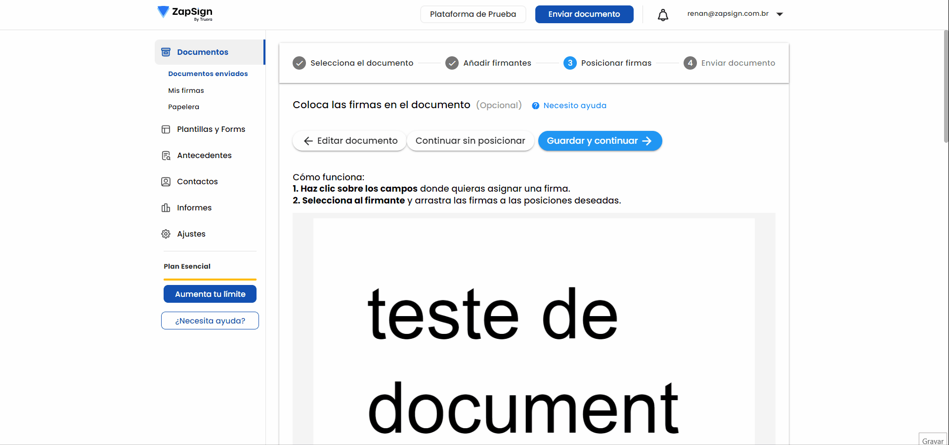 ¿Cómo posicionar firmas en el documento?