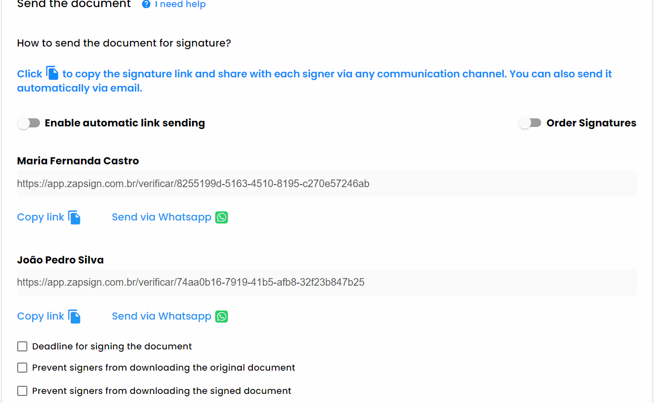 Set an order of signatures, add automatic reminders, and assign a deadline for signing documents